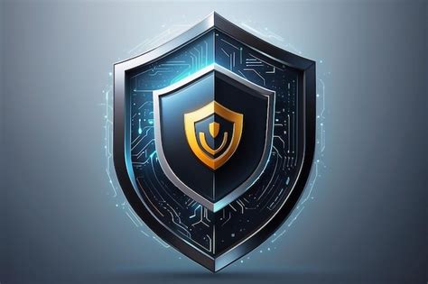 Premium Photo Shield Icon Cyber Security Digital Data Network