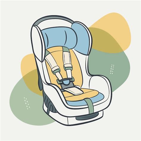 Линейная схема векторной иллюстрации детского сиденья Премиум Ai сгенерированный вектор