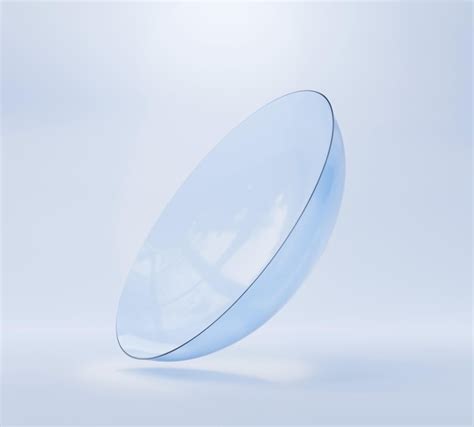 3d 렌더 콘택트 렌즈는 파란색 투명 소프트 렌즈를 세척하기 위한 물 스플래시 액체 솔루션에서 패키지 디자인을 위한 아쿠아 표면