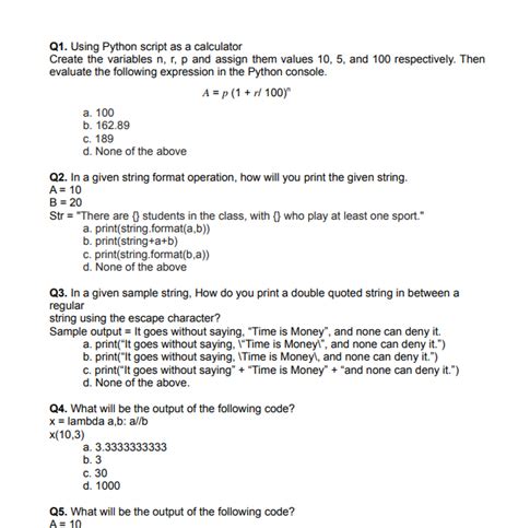 Python Basics Assignment 1