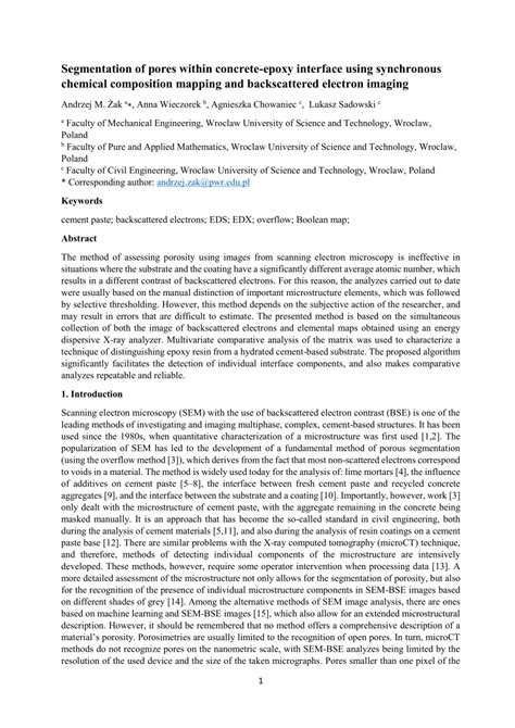 Pdf Segmentation Of Pores Within Concrete Epoxy Interface Using