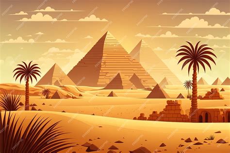 Premium Photo Egyptian Pyramids In A 2d Desert Scene With Parallax Effects View Of Ancient