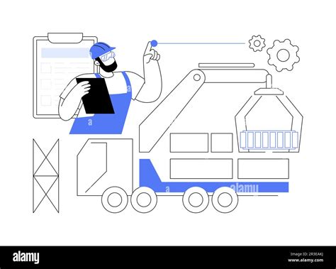 Unloading Construction Materials Abstract Concept Vector Illustration