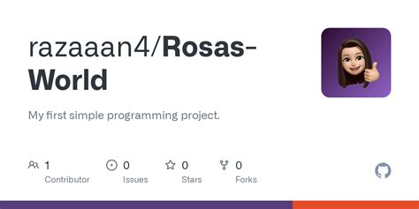 Github Razaaan4rosas World My First Simple Programming Project