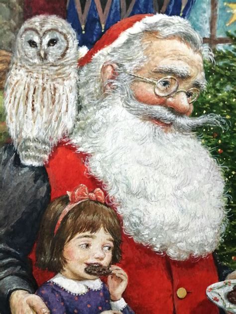 Иллюстрация У Санта Клауса в гостях в стиле 2d книжная графика