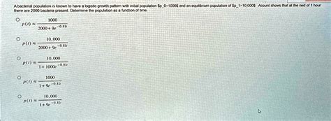 Texts A Bacterial Population Is Known To Have A Logistic Growth