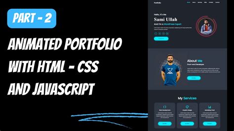 personal portfolio website using pure html css and javascript part 2