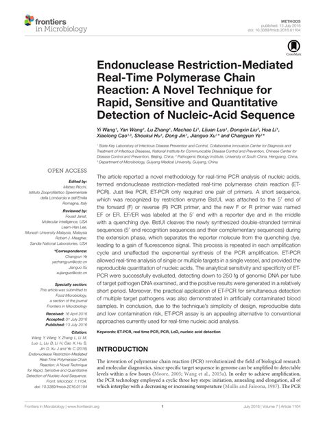 Pdf Endonuclease Restriction Mediated Real Time Polymerase Chain