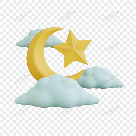 3d 렌더링 달과 별 라마단 아이콘 Png 일러스트 무료 다운로드 Lovepik