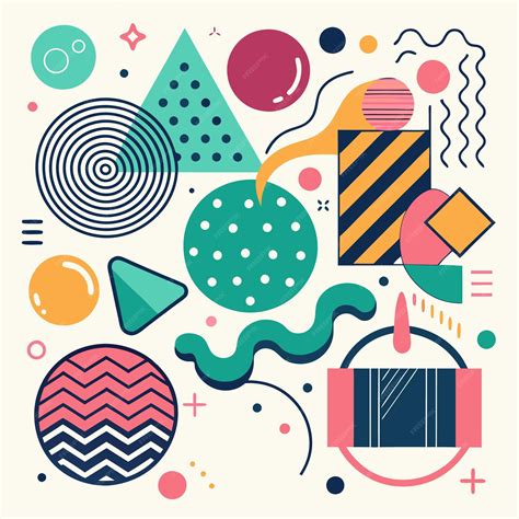 Premium Vector Colorful Abstract Geometric Art Modern Design With Dynamic Shapes