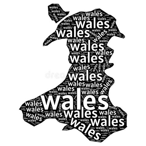 Wales Map With Name Isolated White Background Stock Illustration Illustration Of Graphic