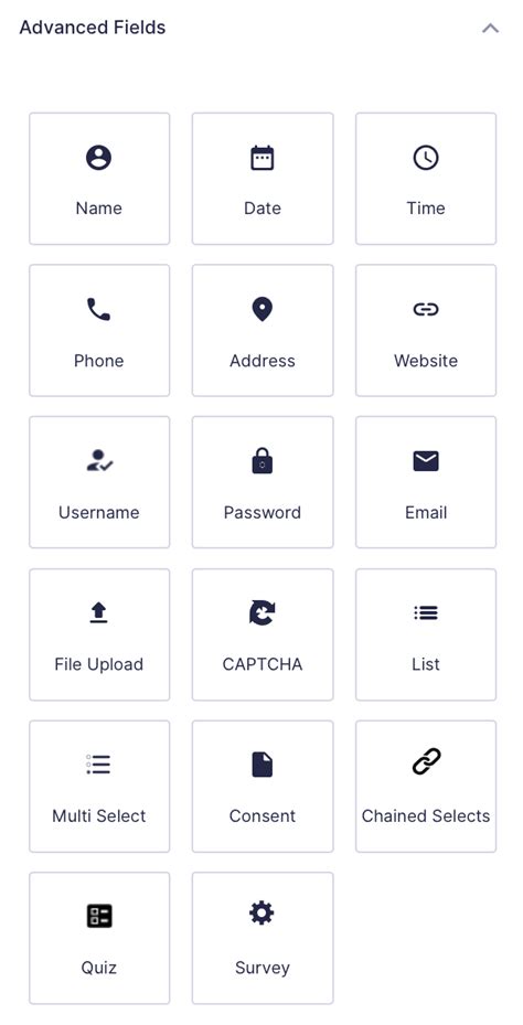 Fields Available For Forms Gravity Forms Documentation
