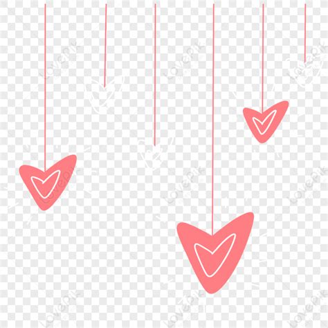 발렌타인 데이 핑크 매달려 마음 만화 일러스트 장식 테두리 틀 하트골든금속 Png 일러스트 무료 다운로드 Lovepik