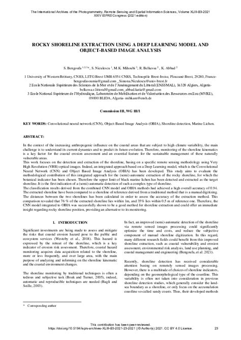 Pdf Rocky Shoreline Extraction Using A Deep Learning Model And Object