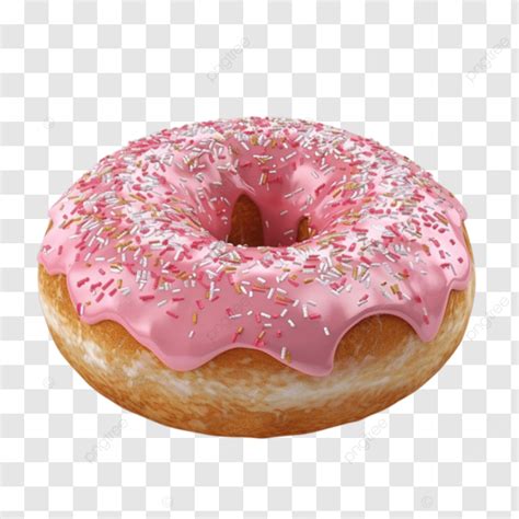 핑크 아이싱과 컬러풀한 스프링클이 얹어진 도넛 핑크 아이싱과 컬러풀한 스프링클이 얹어진 도넛 핑크색 아이싱을 얹은 도넛 그리고 그 위에는 알록달록한 스프링클이 Png