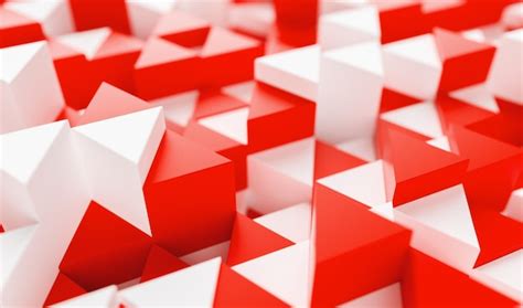 Premium Photo White And Red Triangular Abstract Background Grunge Surface 3d Rendering