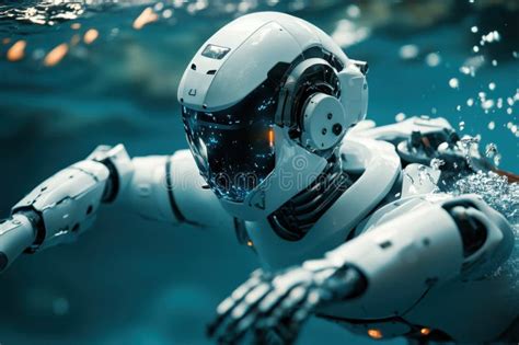 Robot Exploring Underwater Environment In A Futuristic Setting Stock Image Image Of Research