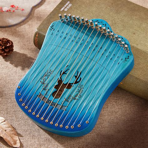Harpika Mini Lyre Harp 17 Strings Finger Harp Reindeer Hand Finger String Kalimba Birthday