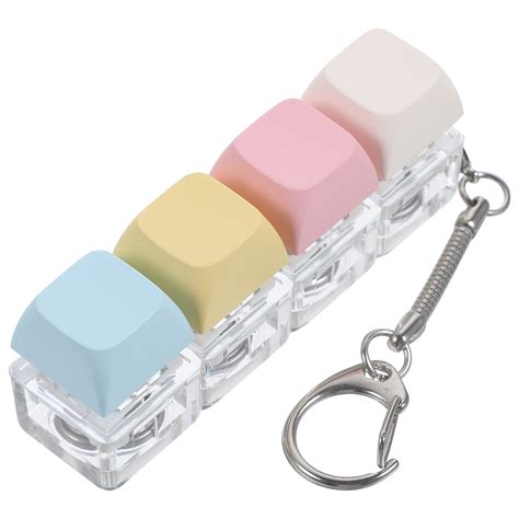 Keyboard Fidget Toy With Led Light Keychain Keyboard Clicker 4 Hole Sensory Clicker To Pass