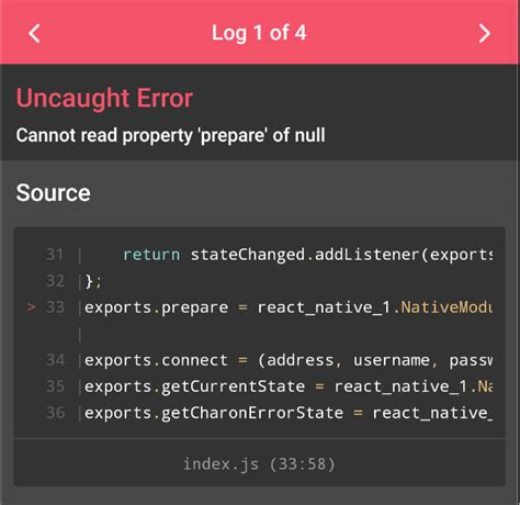 Cannot Read Property Prepare Of Null And Cannot Read Property Vpnstate Of Undefined · Issue
