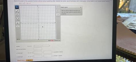 solved skatch the graph of the quadratic function without