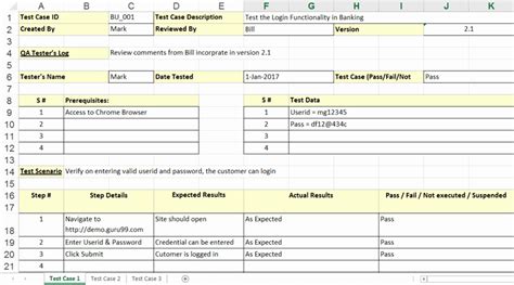 Uat Template Excel