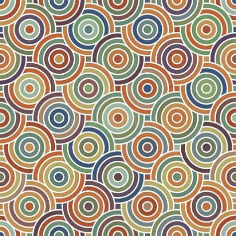 Seamless Geometric Pattern With Overlapping Multicolored Concentric