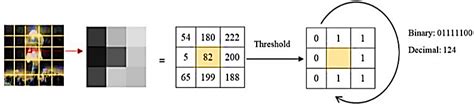 an illustration of the basic local binary pattern operator utilizing a