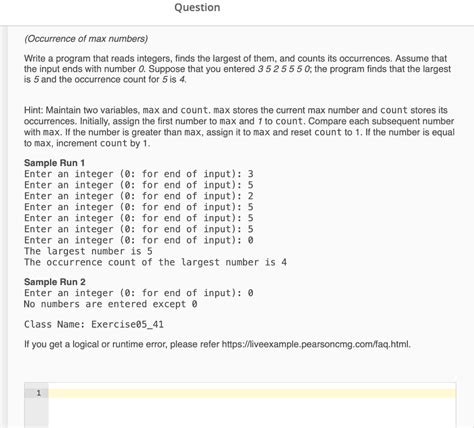 Solved Question Occurrence Of Max Numbers Write A Program