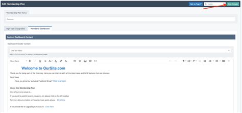 adding dashboard header footer custom html brilliant directories