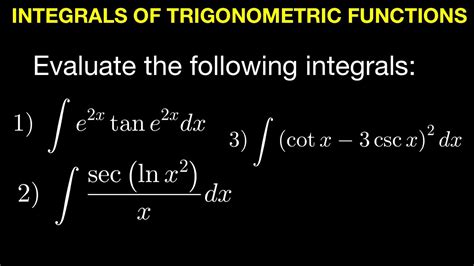Integration Of Trigonometric Functions Part 2 Youtube