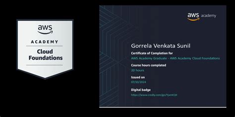 gorrela venkata sunil on linkedin aws cloudfoundations grateful