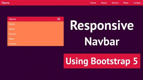 How To Create Responsive Navigation Bar Using Bootstrap 5 Youtube