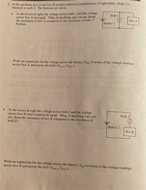 Solved In This Problem Box A And Box B Contain Unknown Chegg