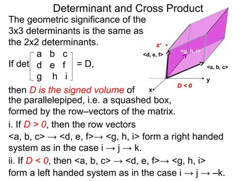 9 Determinant And Cross Product Ppt