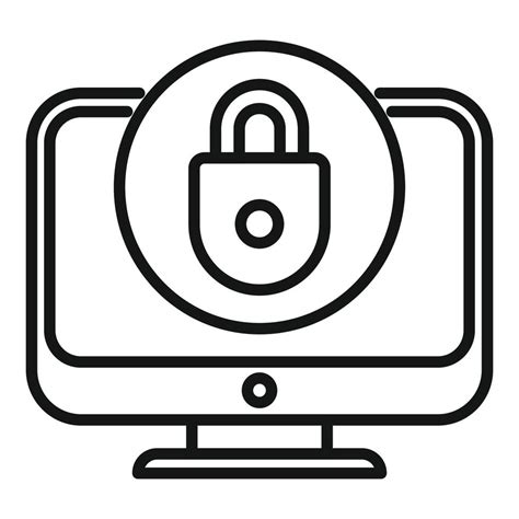 Pc Monitor Password Icon Outline Vector Personal Login 20248603 Vector Art At Vecteezy