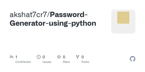 Github Akshat7cr7password Generator Using Python