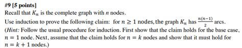 Solved Recall That Kn Is The Complete Graph With N Nodes Chegg Com