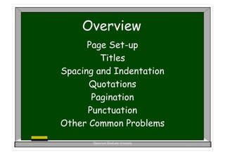 MLA Manuscript Format PPT