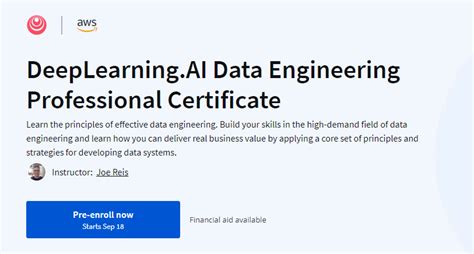 deeplearning ai data engineering professional certificate rm management