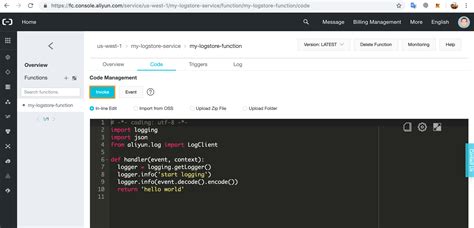 Using Log Service With Alibaba Clouds Function Compute Alibaba Cloud Community