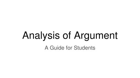 PPT Analysis Of Argument PowerPoint Presentation Free Download ID