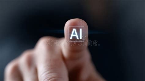 Artificial Intelligence Activation On Finger Stock Illustration