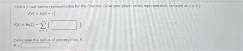 Solved Find A Power Series Representation For The Function Chegg
