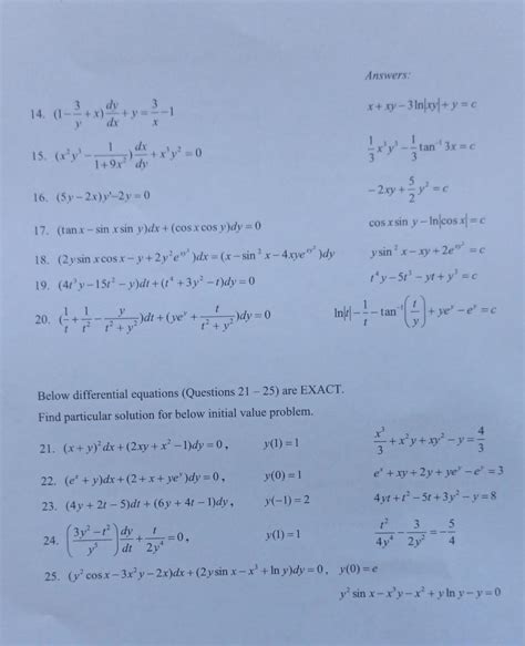 Solved Knf1023 Engineering Mathematics Ii Tutorial 3 Exact