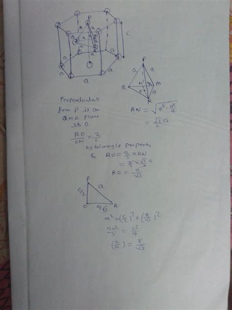 Solved Hcp Structure Show That The C A Ratio For An Ideal Hcp Structure 1 Answer