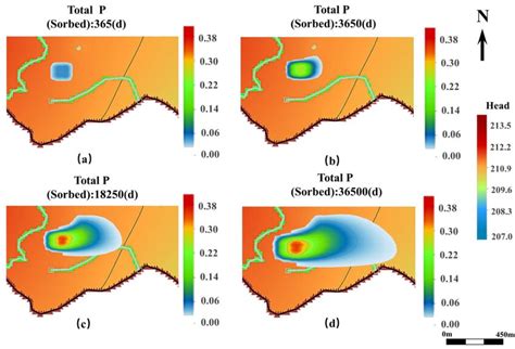 Mt3dms Simulation Results Of The Horizontal Tp Transport In The Western