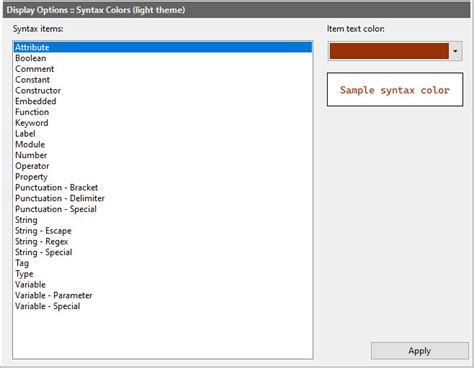 Examdiff Pro Help Display Syntax Colors Options
