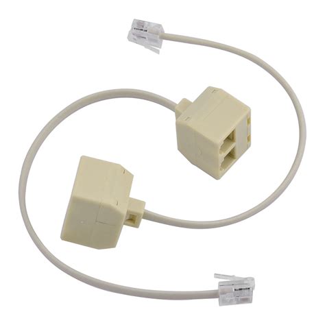 Uxcell Plastic Rj11 6p4c Double Holes Female Telephone Wire Cable Inline Connector Splitter 2pcs