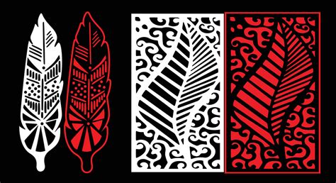 Decorative Wall Panels Set Jali Design CNC Pattern Cnc Design Furniture Vector Art At